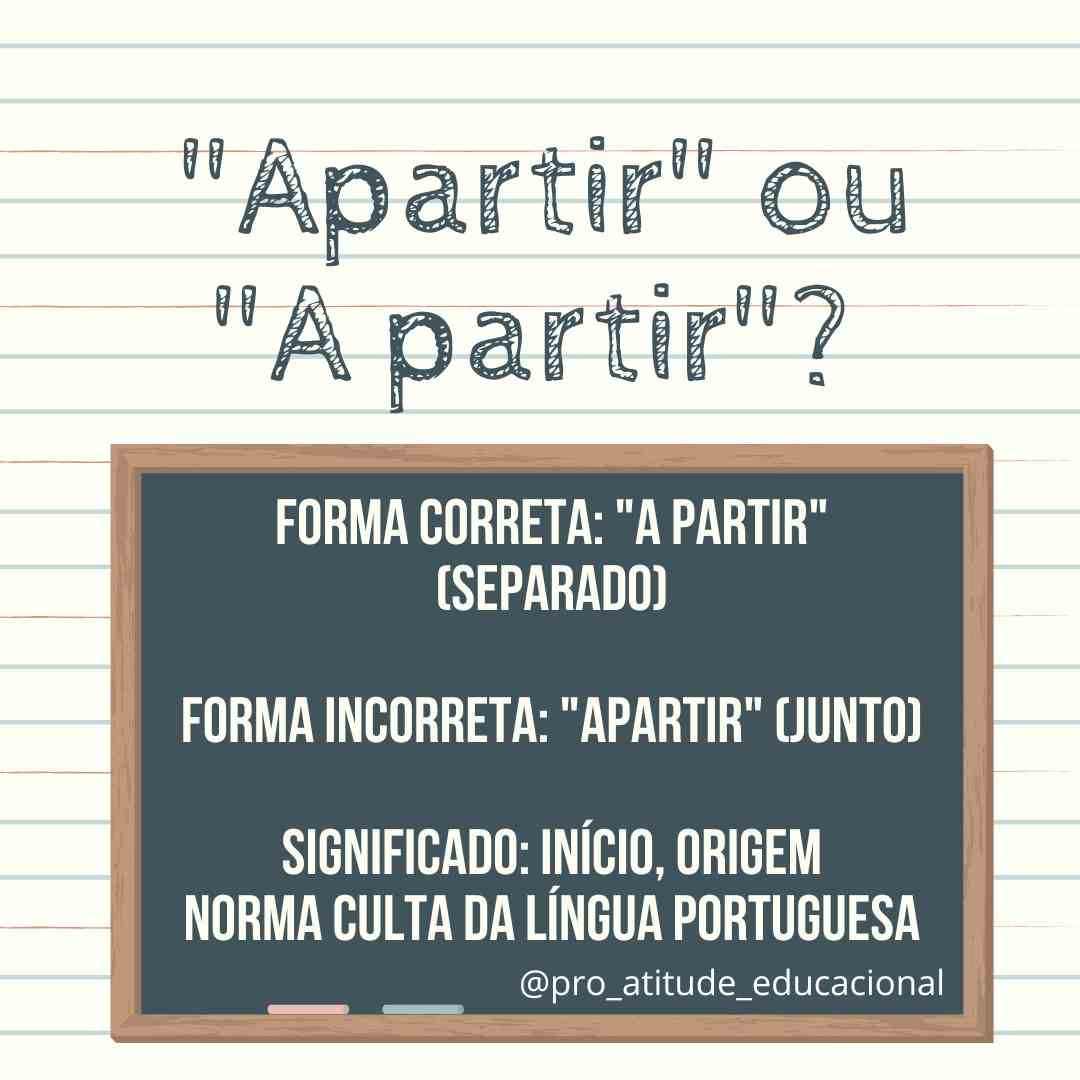 "Apartir" ou "A partir"? Qual é a Ortografia Correta?