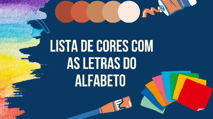 Lista de Cores com as Letras do Alfabeto